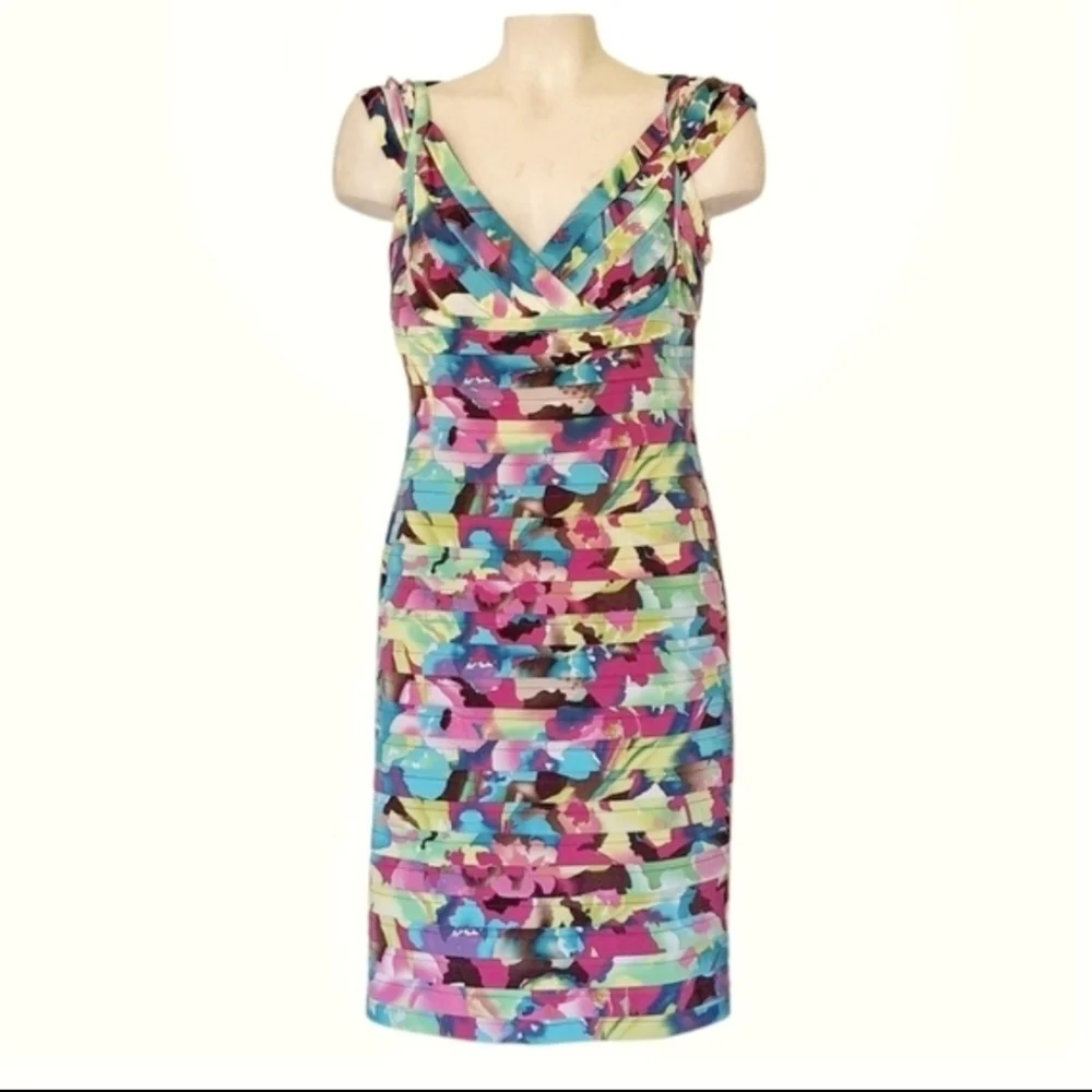 Adrianna Papell | Dresses | Adrianna Papell Tropical Bandage Sheath ...